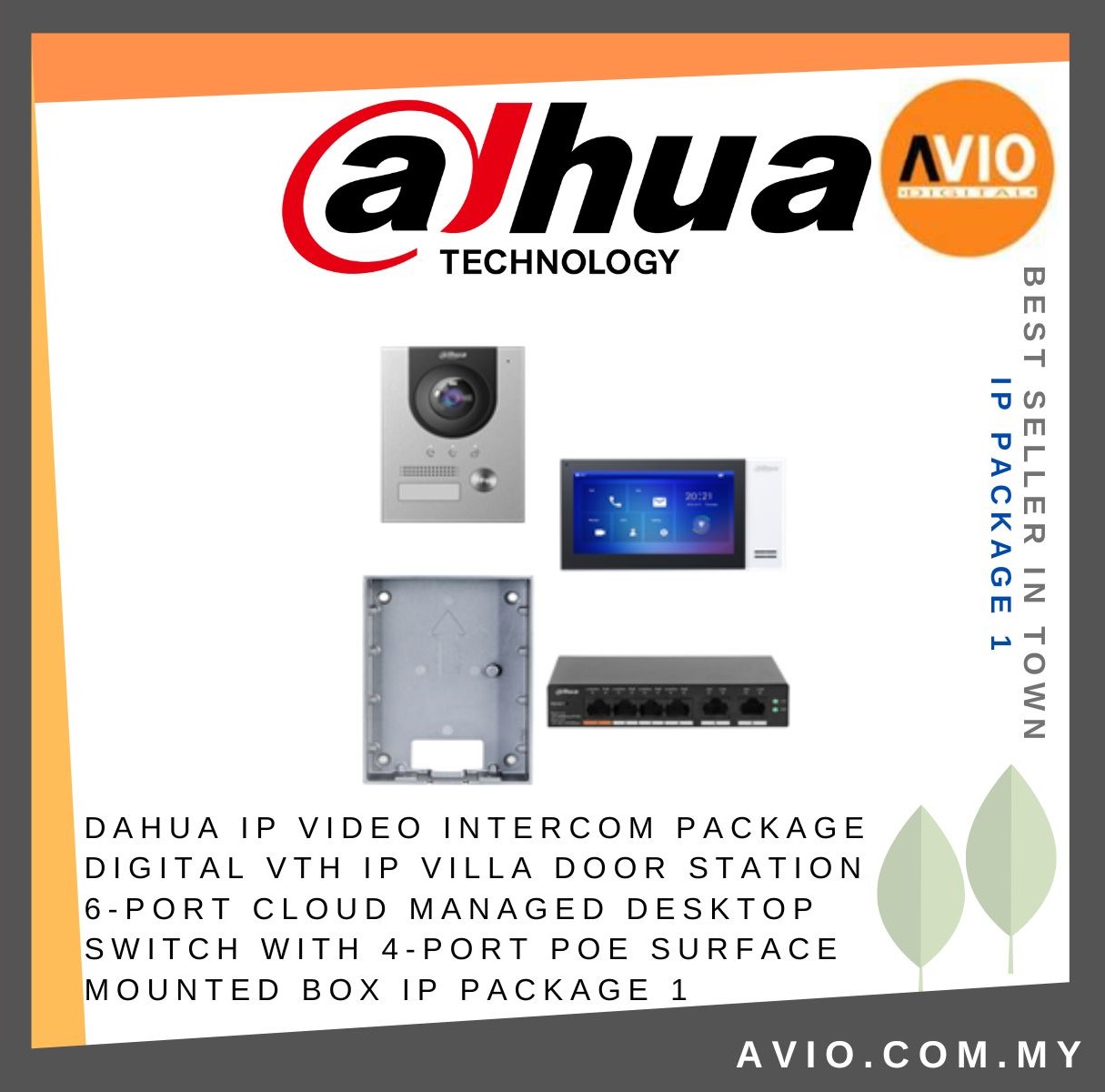 DAHUA IP VIDEO INTERCOM PACKAGE Digital VTH IP Villa Door Station 6 ...