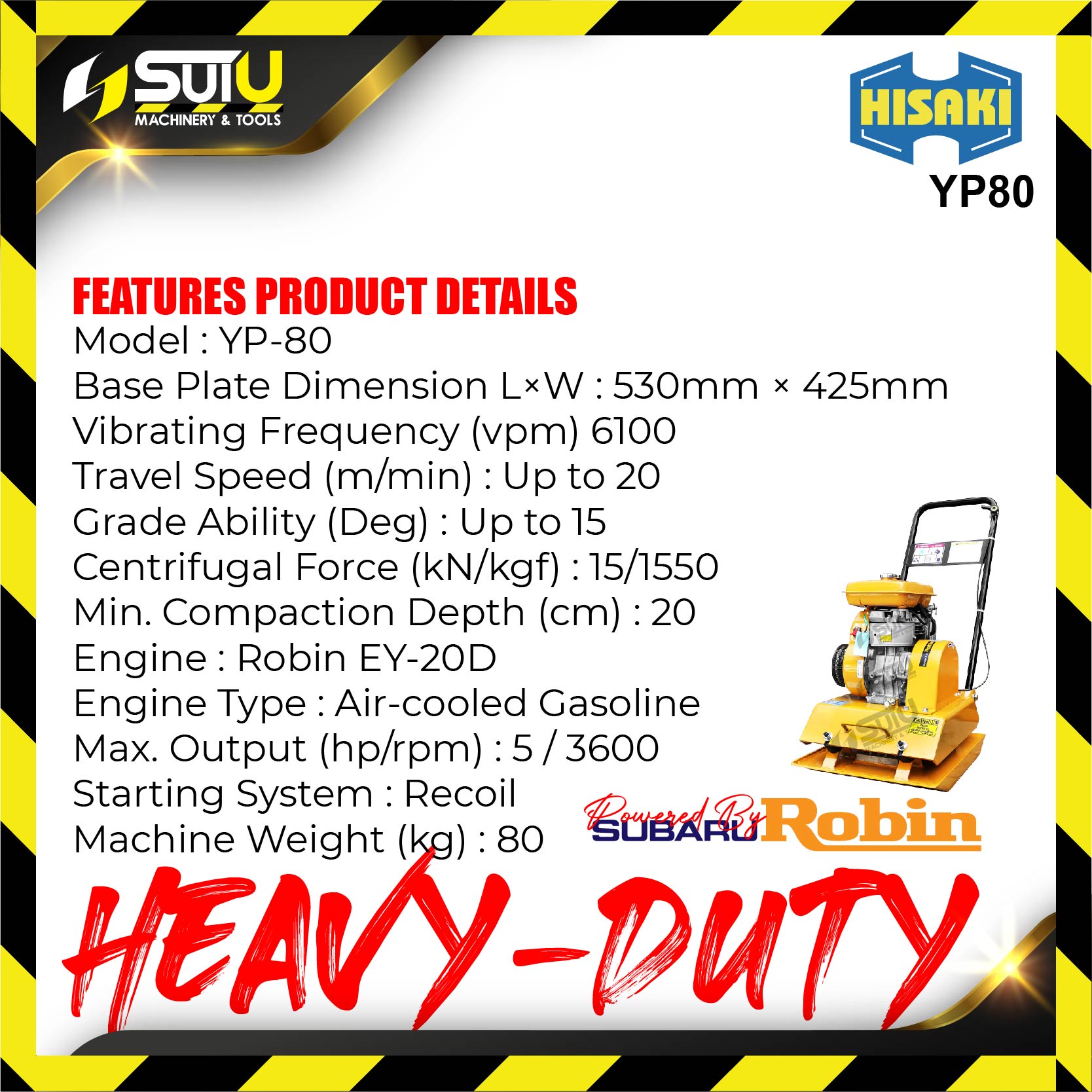 Selangor,Kuala Lumpur (KL),Setapak HISAKI YP80 5HP Vibration Plate ...